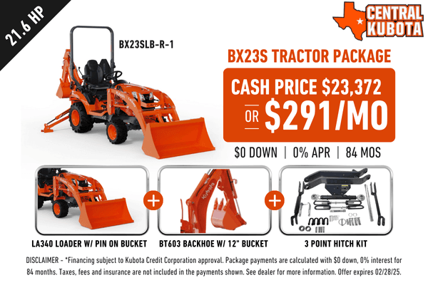 BX23S Package - Central Kubota, LLC